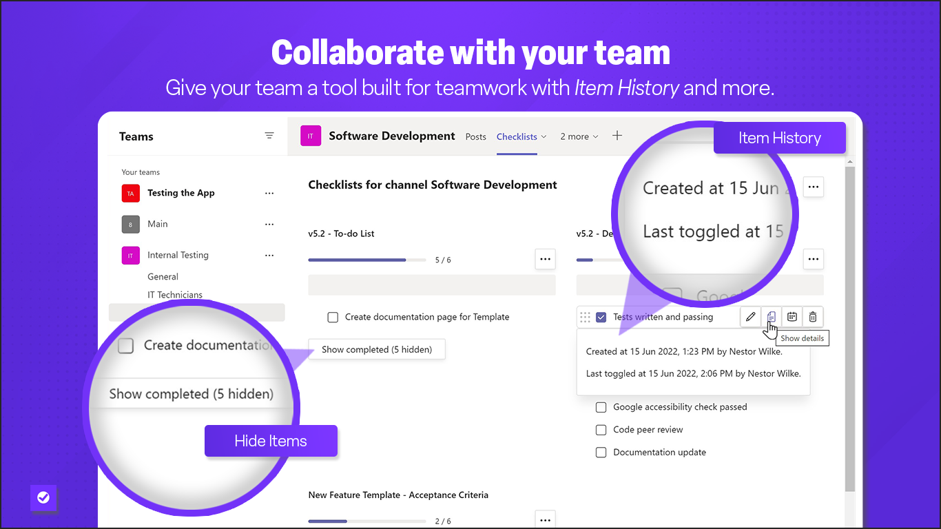 Checklist for MS Teams