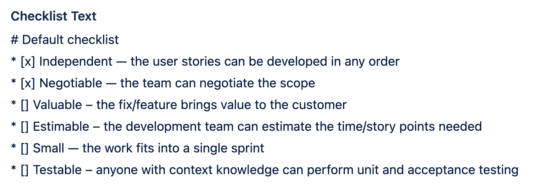 Checklist Custom Fields
