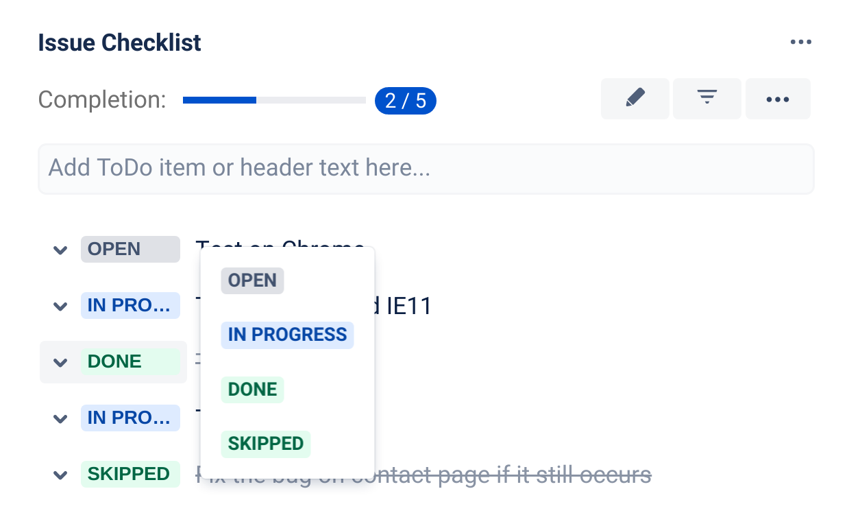 Checklist Items