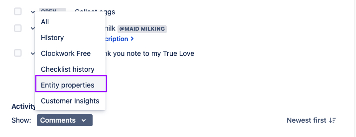 Get Issue Entity Properties