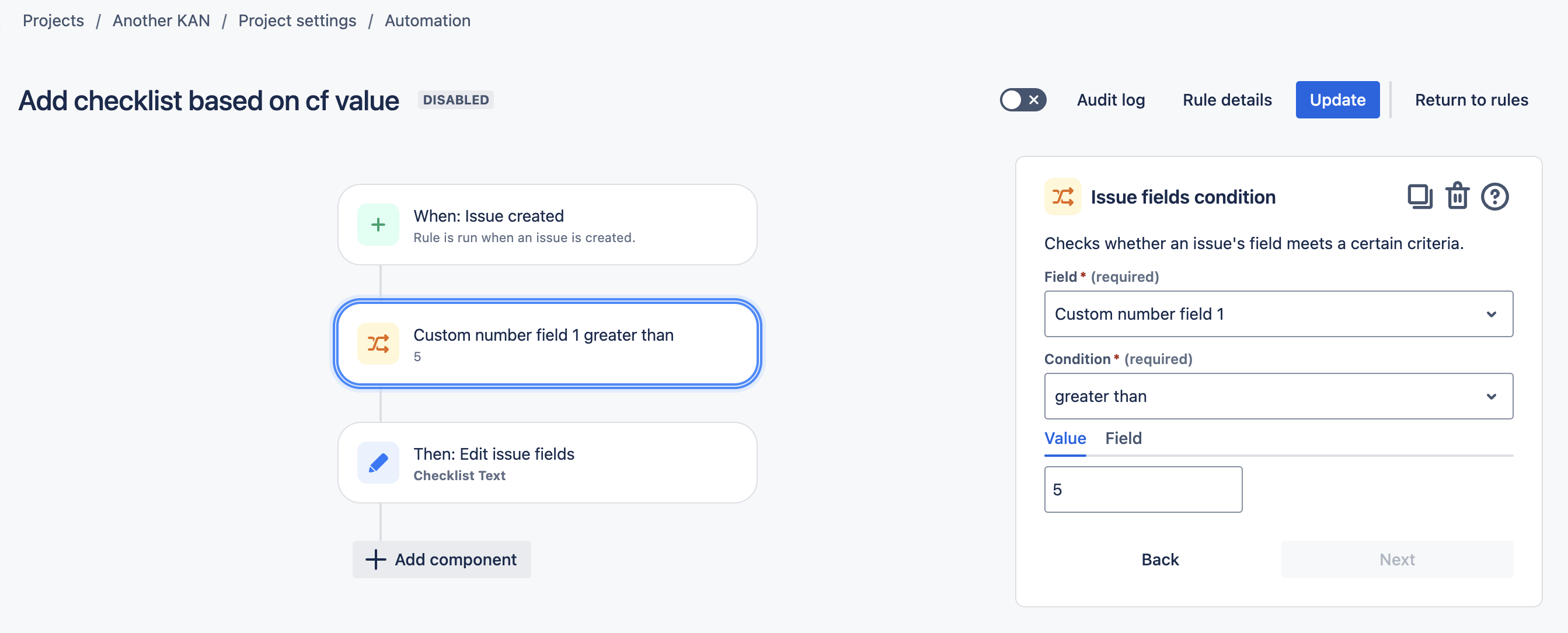 Add Checklist Based on a Custom Field Value