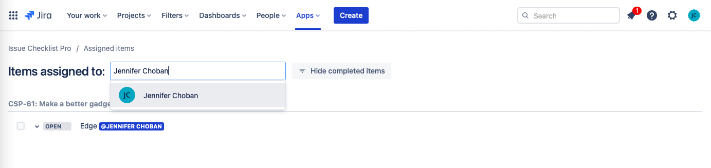 Find Assigned Checklist Items
