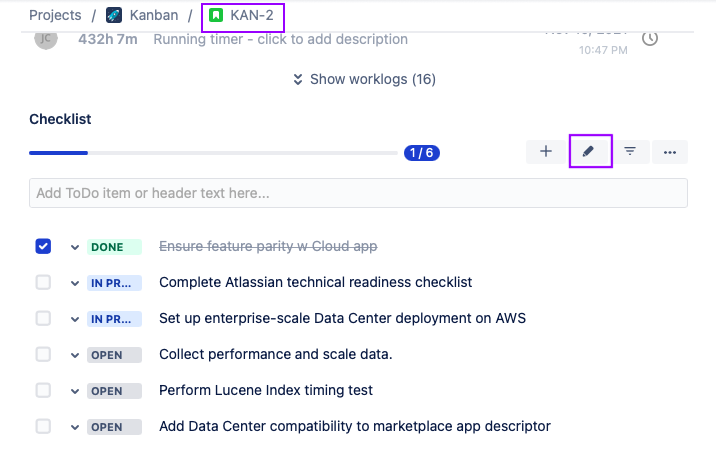 Copying & Pasting Checklists