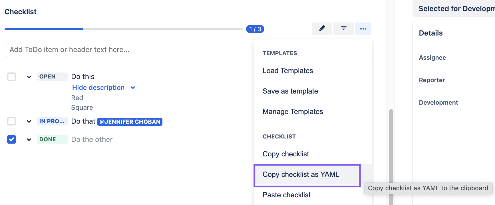 Checklist Content YAML (deprecated)