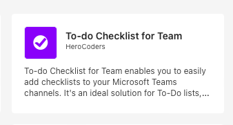 Installing To-do Checklist for Team